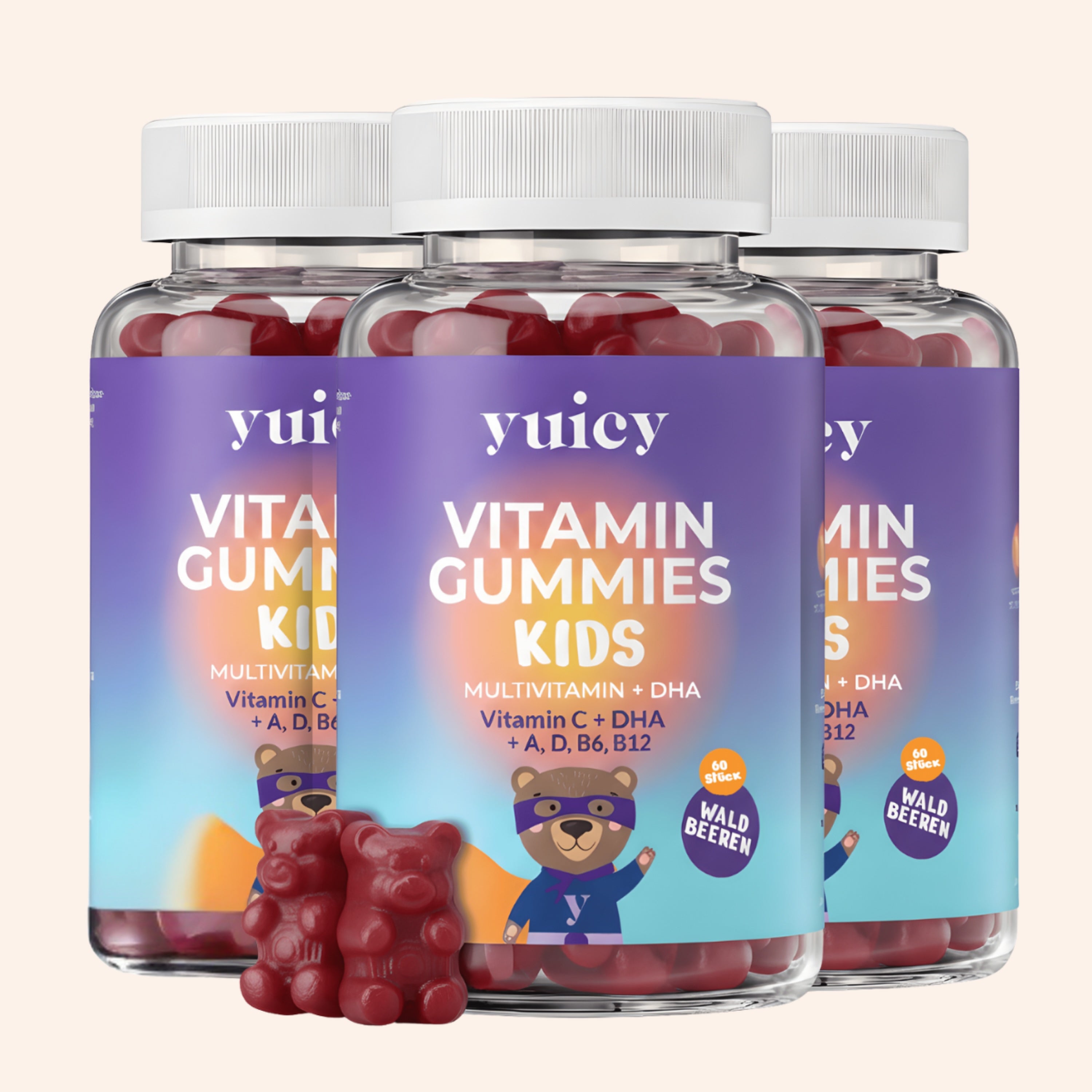 yuicy® - Multivitamin Gummibärchen für Kinder - Kinder Vitamine